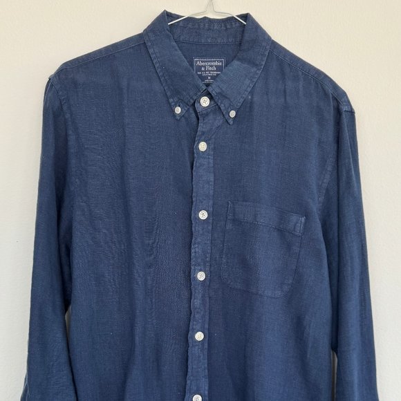 Abercrombie & Fitch | Shirts | Abercrombie Fitch Mens Linen Blue ...
